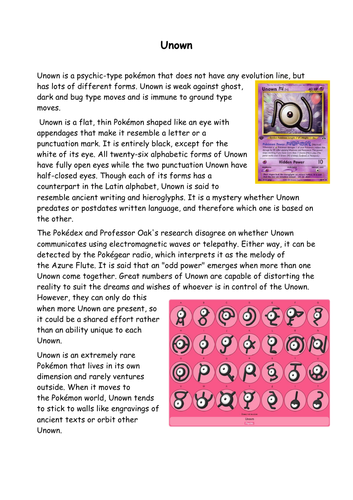 Pokemon Comprehension | Teaching Resources