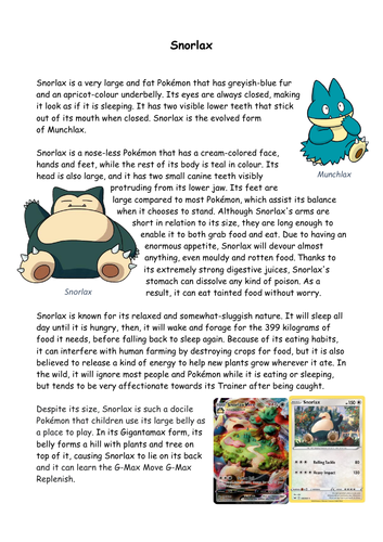 Pokemon Comprehension | Teaching Resources