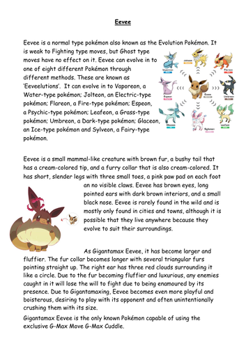 Pokemon Comprehension | Teaching Resources