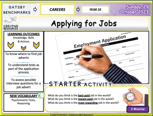 Applying for Jobs | Teaching Resources
