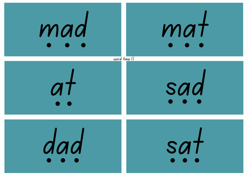 RWI inspired green word cards 1.1-1.7 | Teaching Resources