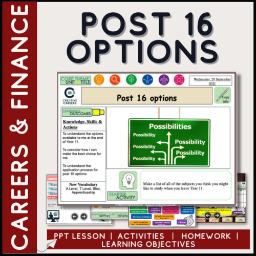 Post 16 Options Careers Lesson | Teaching Resources