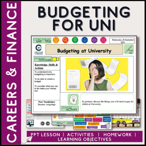 Budgeting for University Careers Lesson | Teaching Resources