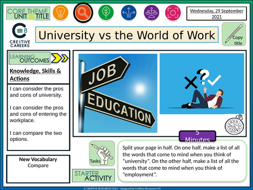 Uni vs. the World of Work | Teaching Resources