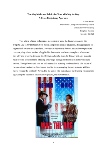 Teaching Media and Politics in Civics with Wag the Dog | Teaching Resources