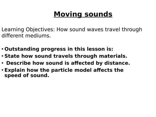 KS3 - L2 - Moving sounds | Teaching Resources