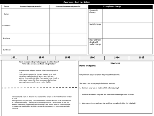 Germany Revision sheet - AQA GCSE HISTORY | Teaching Resources