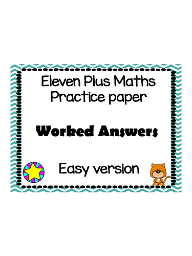 *FREE* sample 11+ Eleven Plus Easy maths paper | Teaching Resources