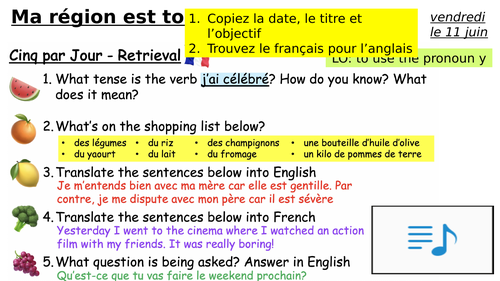 GCSE French - Module 4 - De la Ville à la Campagne | Teaching Resources