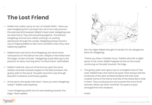 Year 3 The Lost Friend - Reading Skills | Teaching Resources