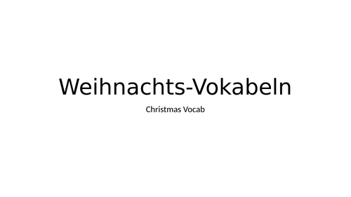 Weihnachtsvokabeln - German Christmas Vocabulary | Teaching Resources