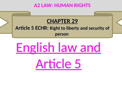 Human Rights Article 5 (Right to Liberty) - A2 LAW | Teaching Resources