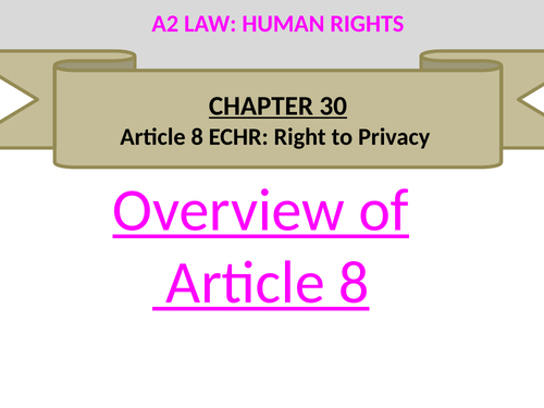 Human Rights Article 8 (Right to Privacy) - A2 LAW | Teaching Resources
