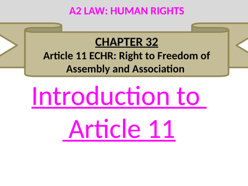 Human Rights Article 11 (Right to Assembly) - A2 LAW | Teaching Resources