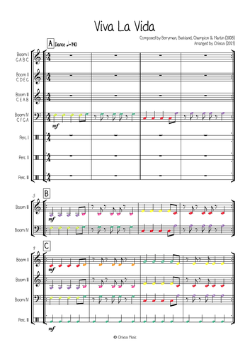 Coldplay's 'Viva La Vida' Arrangement (Boomwhackers/Handbells ...
