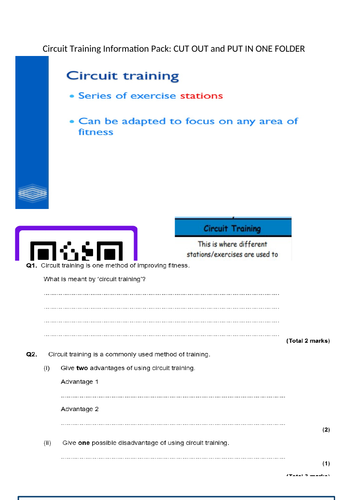 BTEC SPORT - UNIT 1 - Learning aim B - Training Methods | Teaching ...