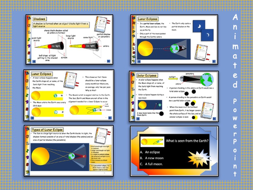 Light - Shadows and Lunar and Solar Eclipses - Fully Resourced Lesson ...