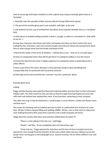 How to encourage and inspire students to write a ghost story using an ...
