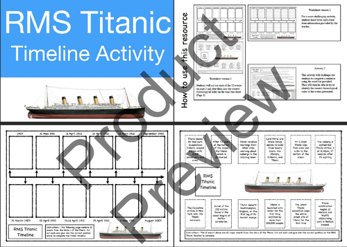 RMS Titanic Timeline Activity | Teaching Resources