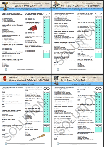 Woodwork Lessons for Busy Teachers - Set 4 "Printable Safety Tests ...