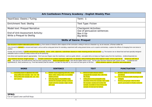 Skellig - Year 5/6 English Term Planning | Teaching Resources