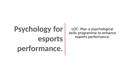 Esports Psychology - FULL UNIT - Learning Outcome A, B & C | Teaching ...