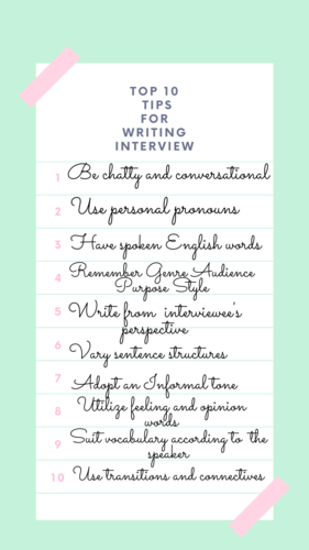 Tips for Interview Writing IGCSE First Language English 0500 | Teaching ...
