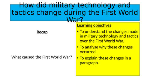 How did technology change during World War I? | Teaching Resources