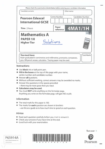 International IGCSE Worked Solutions | Teaching Resources