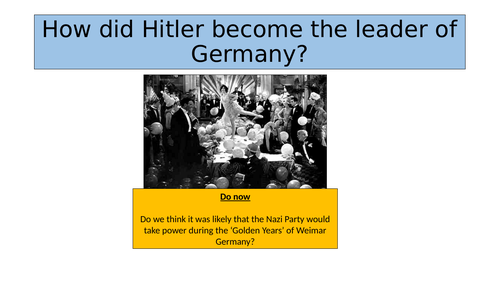 How did Hitler become the leader of Germany? | Teaching Resources