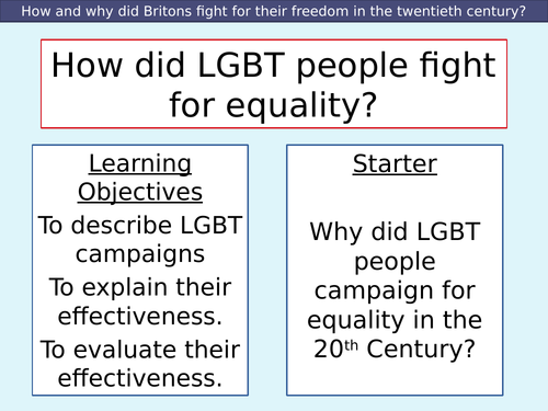 How did LGBT people fight for equality? | Teaching Resources