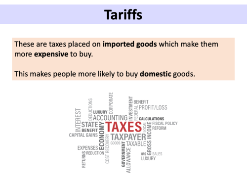 Restrictions on Free Trade - A Level Economics | Teaching Resources