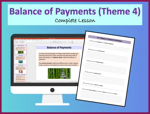 Balance of Payments (Theme 4) - A Level Economics | Teaching Resources