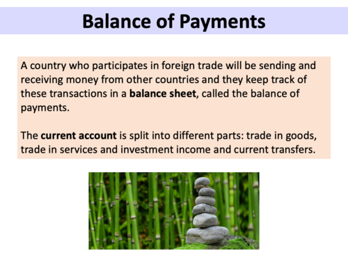 Balance of Payments (Theme 4) - A Level Economics | Teaching Resources