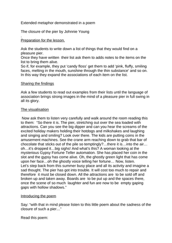 Extended metaphor demonstrated in a poem | Teaching Resources