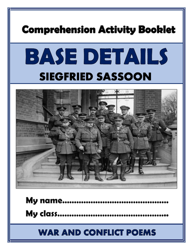 World War One Poetry - Comprehension Activity Booklets Bundle ...