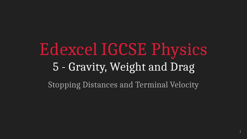 Edexcel IGCSE Physics Presentations Chapter 1 - Forces and Motion ...