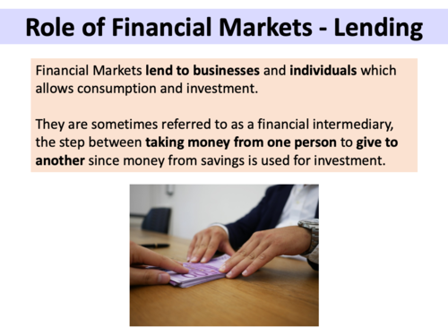 Financial Markets - A Level Economics | Teaching Resources