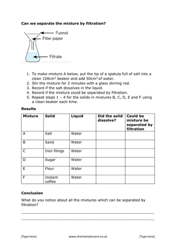 Filtration | Teaching Resources