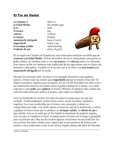 El Tío de Nadal Lectura: Spanish Christmas Reading on Catalan Yule Log ...