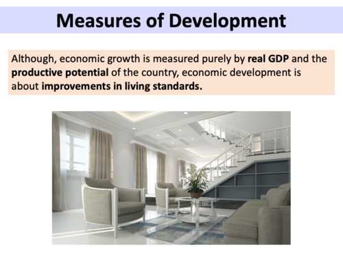 Measures of Development - A Level Economics | Teaching Resources