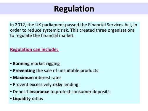 Central Banks and Market Failure - A Level Economics | Teaching Resources