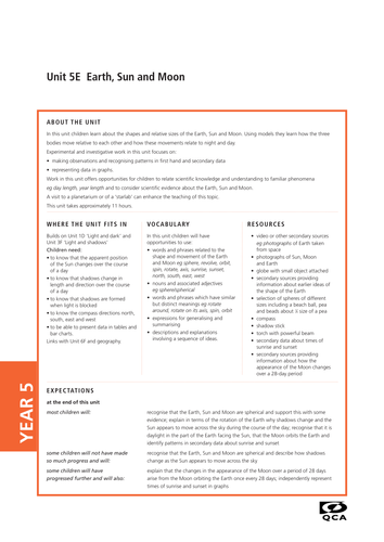 Earth Sun Moon Science Year 5 5 Powerpoints and Other documents ...