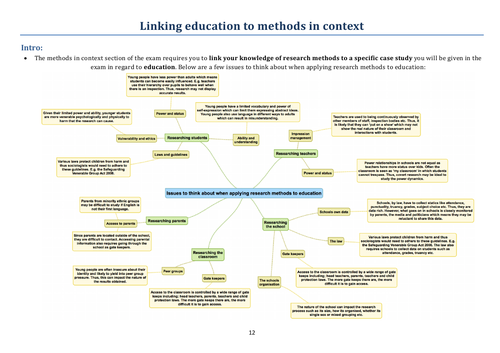 Linking sociology of education to methods in context | Teaching Resources