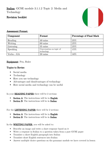 GCSE Italian - Social Media | Teaching Resources