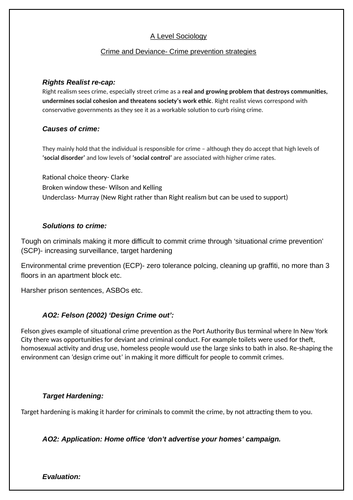 Crime Prevention and Crime Control | Teaching Resources