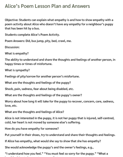 Empathy Poem Activity and Lesson (UK) | Teaching Resources