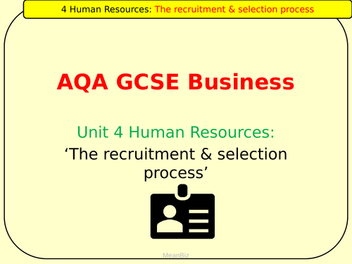 GCSE AQA Recruitment selection process - complete lesson pack ...