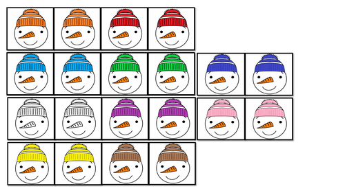 Snowman Size and Colour Match EYFS KS1 | Teaching Resources