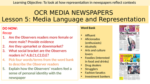 Newspapers OCR Media Studies GCSE | Teaching Resources